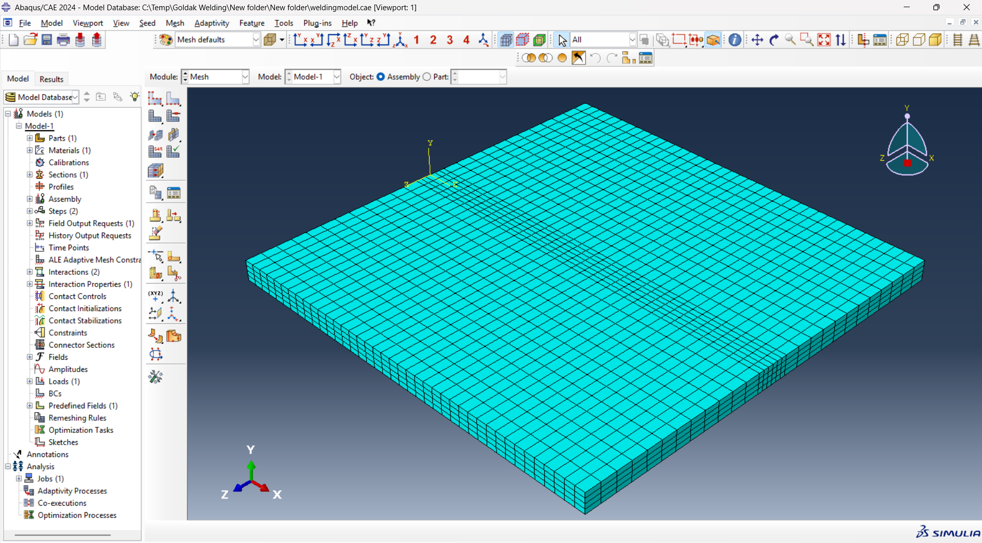 Goldak Arc Welding Simulation in Abaqus (DFLUX Included)