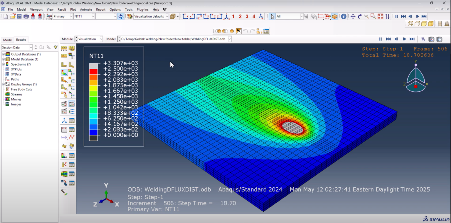 Abaqus Goldak DFLUX Welding Simulation – Full Tutorial