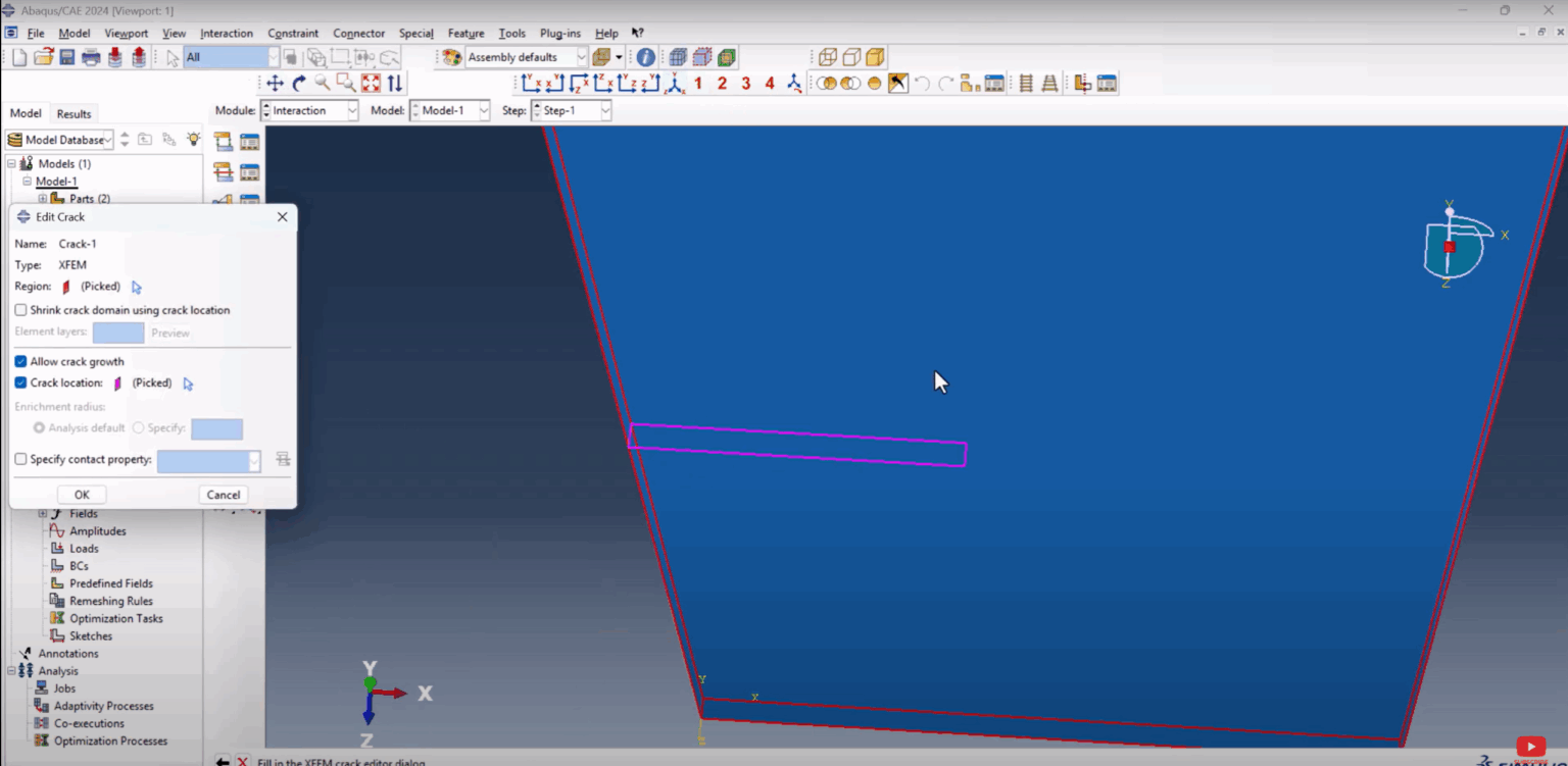3D Crack Growth Abaqus XFEM Simulation – Full Tutorial