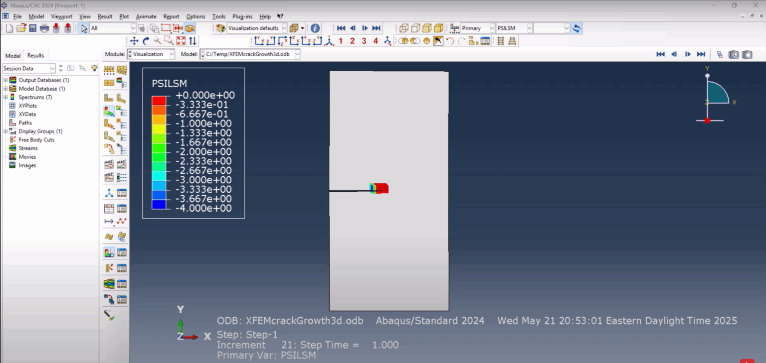 3D Crack Growth Abaqus XFEM Simulation – Full Tutorial