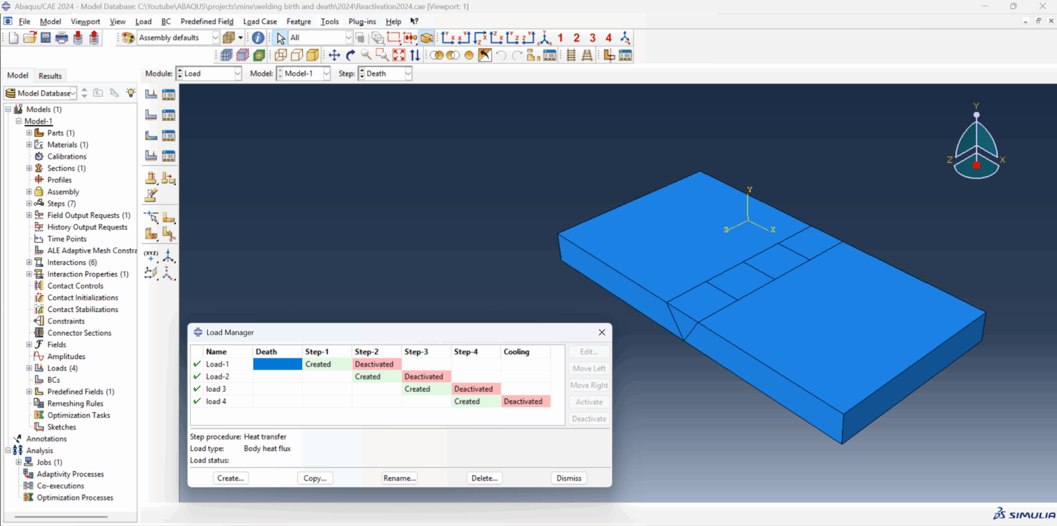 Abaqus Welding Simulation Element Reactivation File