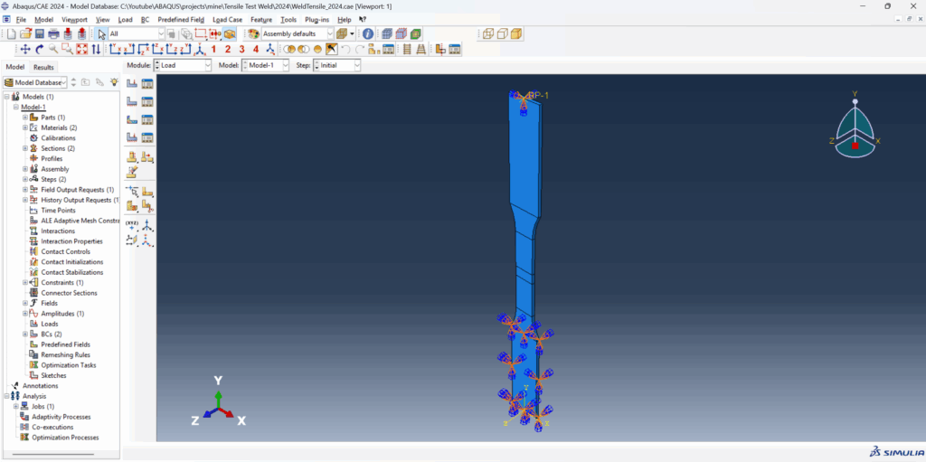 Weld Tensile Test Simulation Files for Abaqus (2024 & 6.14)