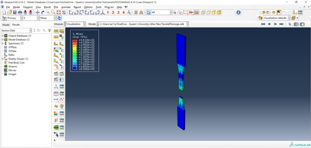 Abaqus Tensile Test Simulation Files Using Ductile Damage