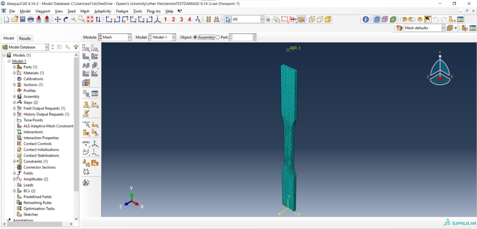 Abaqus Tensile Test Simulation Files Using Ductile Damage