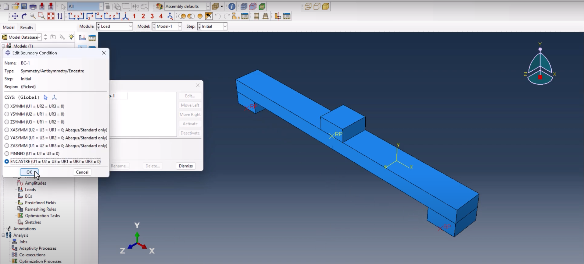 Abaqus Three Point Bending XFEM Crack growth simulation
