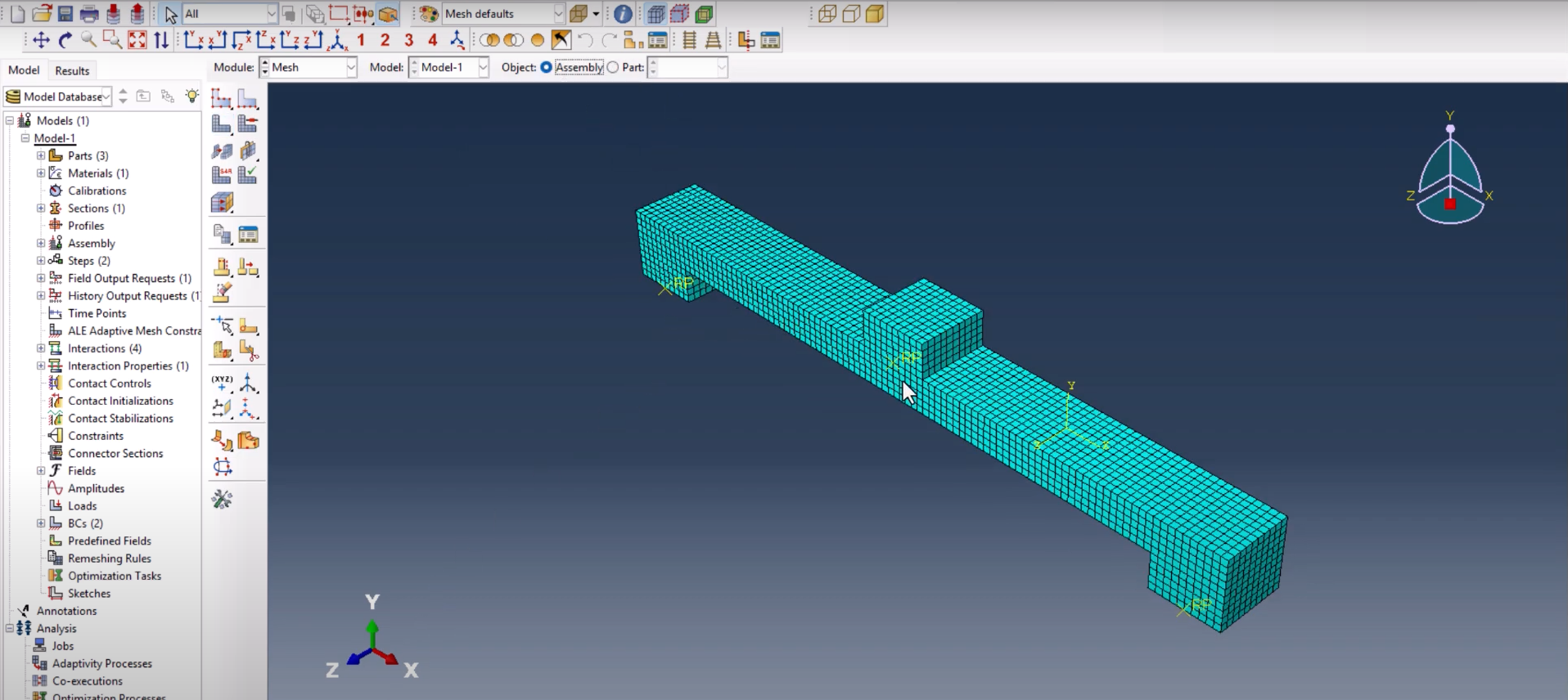 Abaqus Three Point Bending XFEM Crack growth simulation
