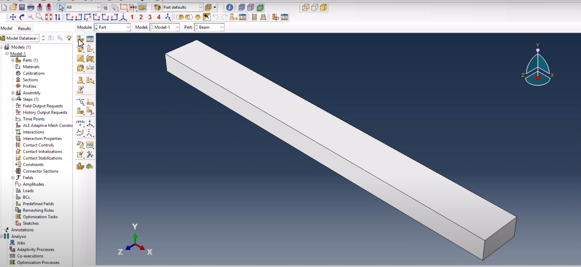 Abaqus Three Point Bending XFEM Crack growth simulation