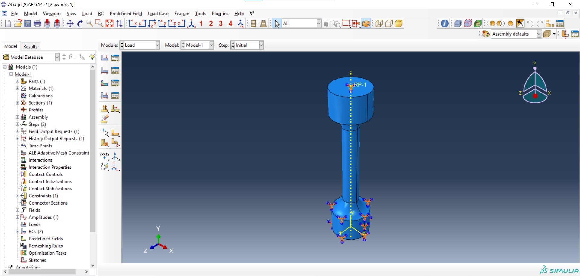 Johnson-Cook Damage Tensile Test Simulation files Abaqus
