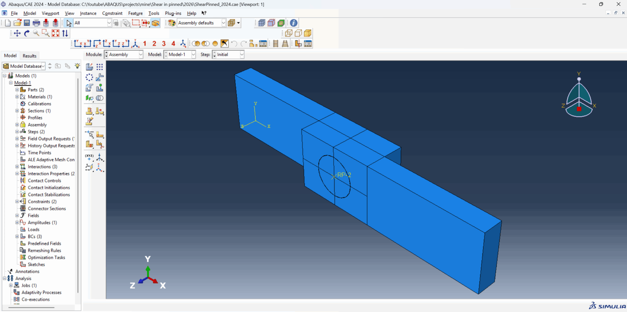 Shear Simulation in Pinned Connections Abaqus Files