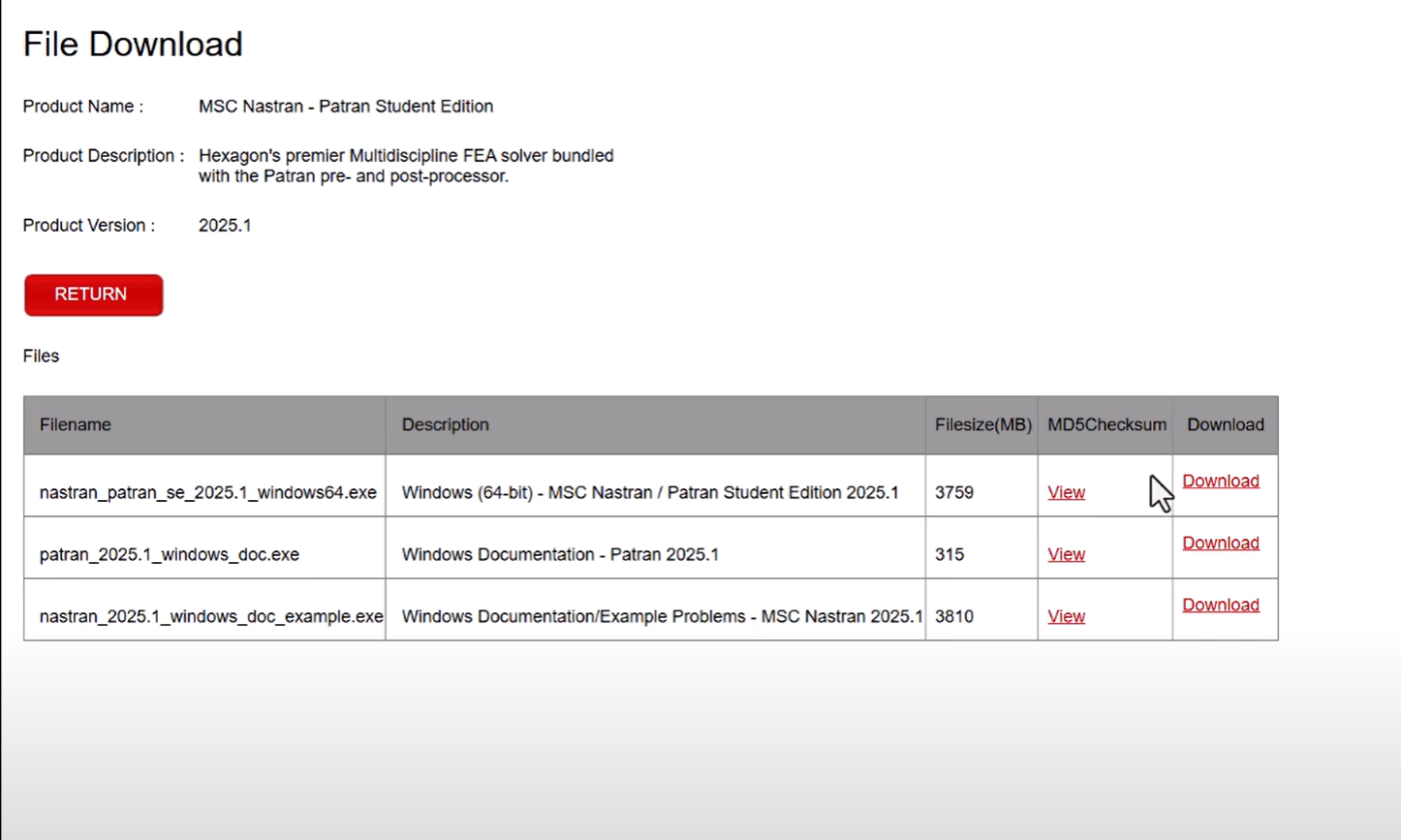 MSC Patran Nastran 2025 Installation — Full Student Guide
