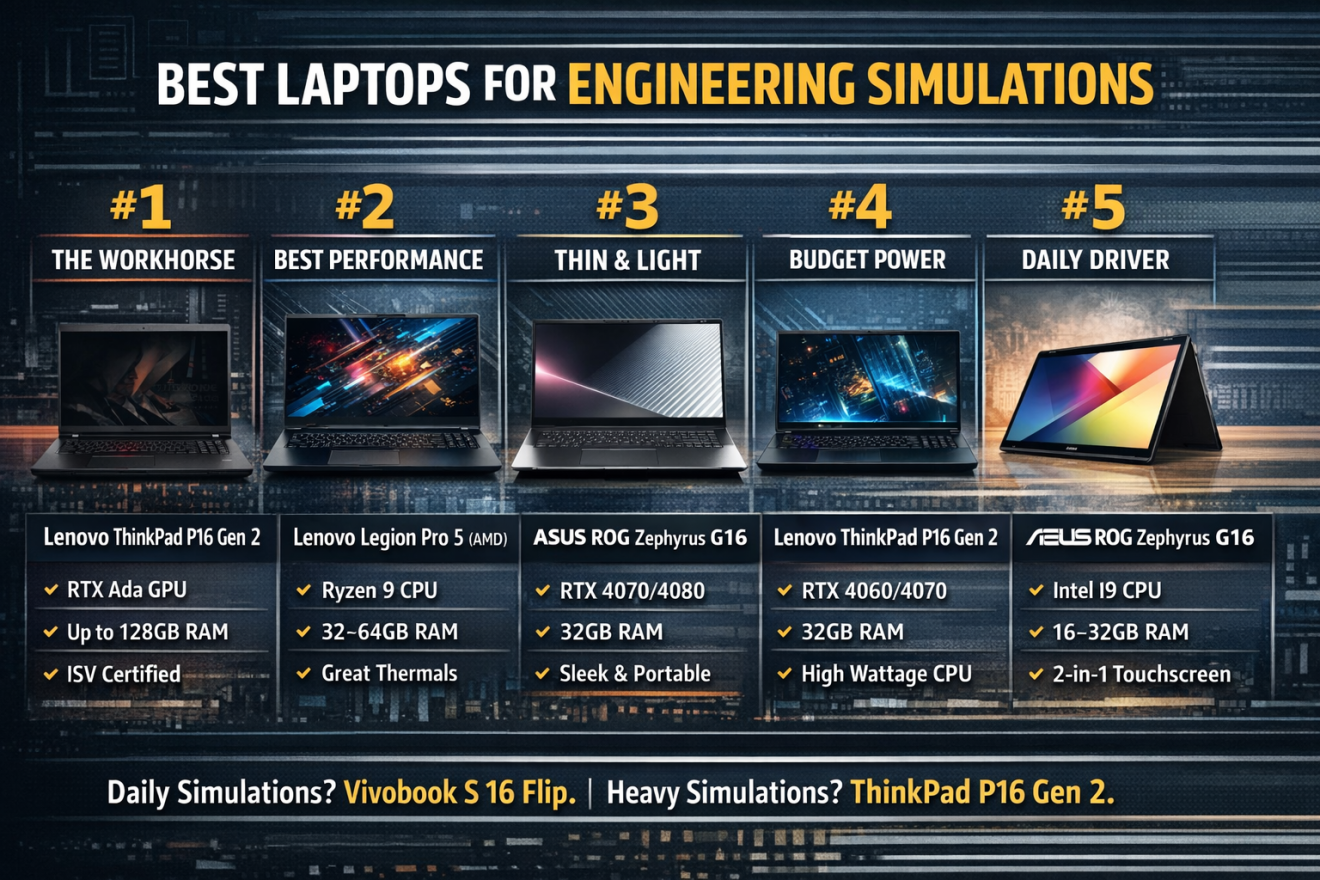 Best Laptop for FEA (Abaqus, ANSYS & Simulation) -Top 5 2026